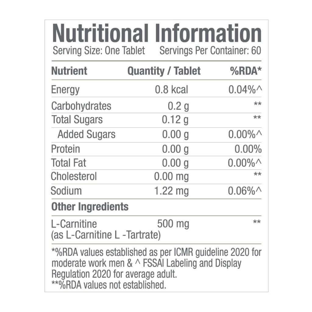 GNC PRO PERFORMANCE L-CARNITINE TABLETS 500 MG – The Nutri Station